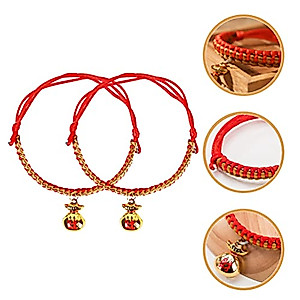 Ipetboom 2pcs Dog Cat Bell Collar Pet Neck Collar with Bell Adjustable Red String Leash Collar for Cats Kitten Puppy Small Medium Dogs