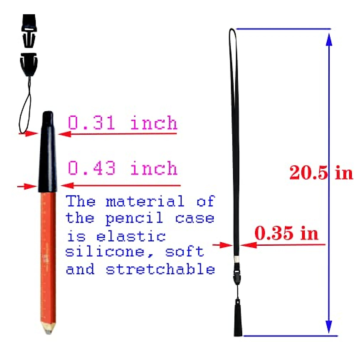 22 Anti-Loss Black Lanyard Pen Holder Silicone Pen Necklace for Teachers Construction Workers Doctors Nurses Attendants Carpenters Contractors Professionals Easy to Insert and Remove Easy to Write