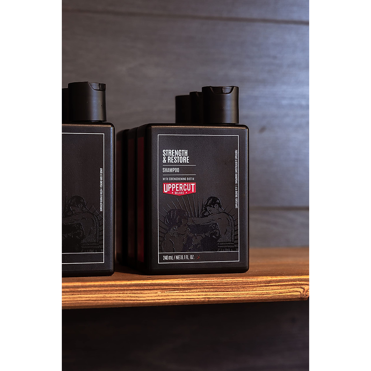 UPPERCUT DELUXE Strength and Restore Shampoo For All Hair Types & Infused with Biotin & Caffeine, 8.1 fl. oz. / 240 ml