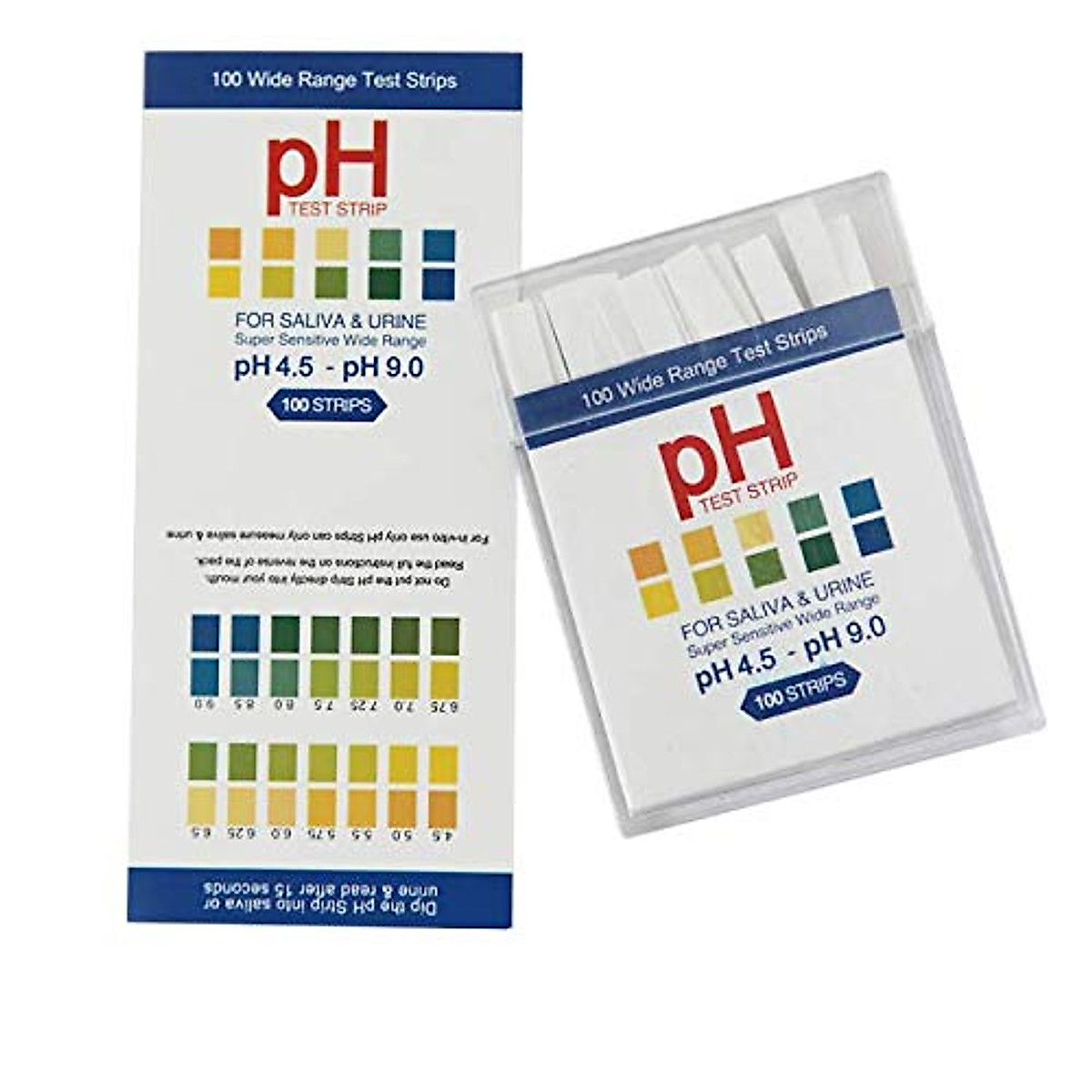 pH Test Strips 100ct -Saliva and Urinalysis Reagent Test Strips for Monitor Body Acidity and Alkalinity .Track and Balance Your Body pH & A Healthy Diet. pH Scale 4.5-9.0