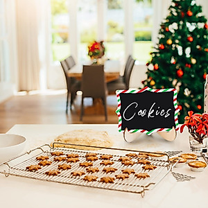 20 Pieces Christmas Mini Chalkboard Signs Xmas Small Wooden Food Signs Christmas Centerpiece Tabletop Decor Wooden Blackboard for Buffet Fireplace Desk Shelf Kitchen, Wedding, Home Holidays Decoration