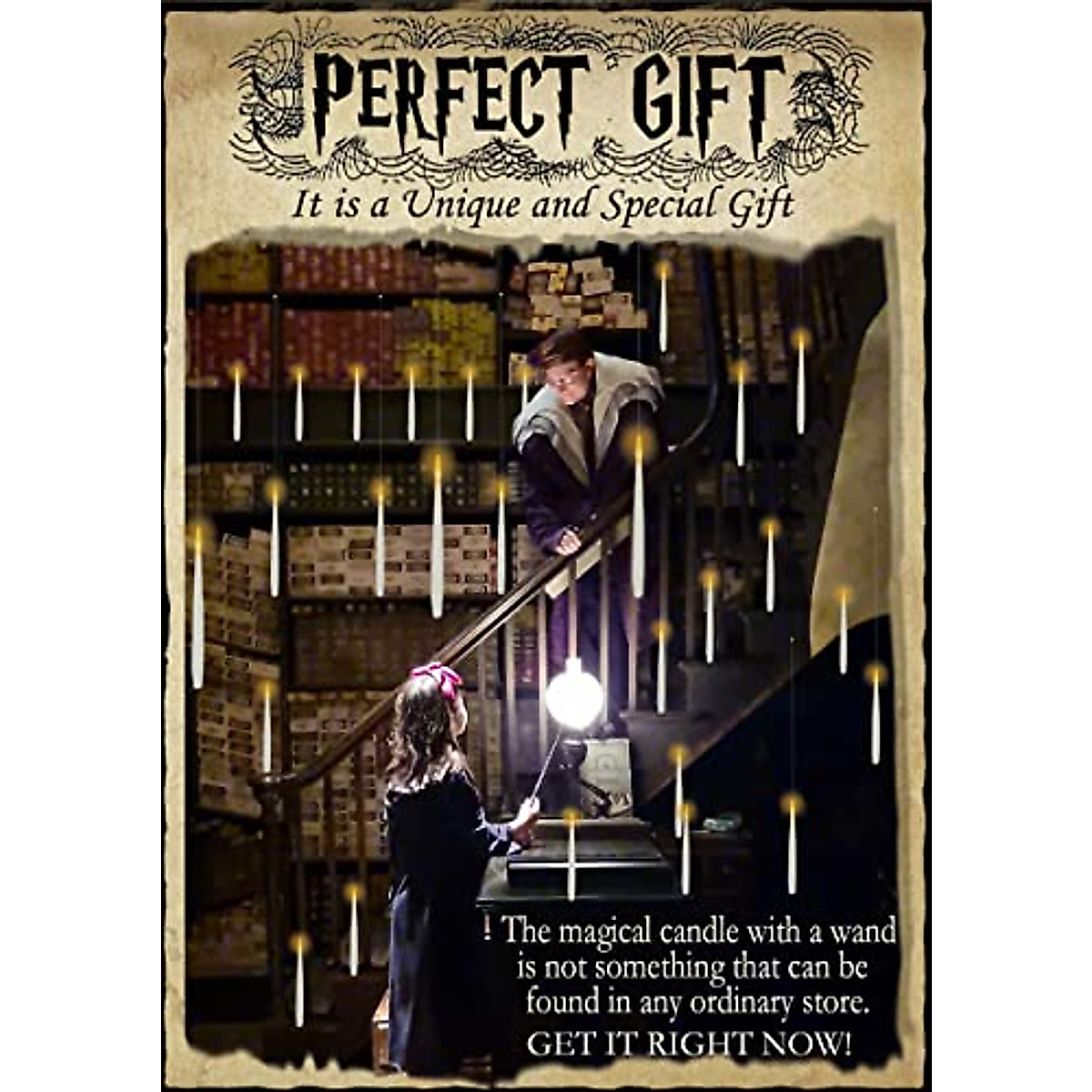 Floating Candles with Wand, 20 PCs Magic Hanging Candles, Flickering Warm Light Flameless Floating LED Candle with Wand Remote, Battery Operated Window Taper Candle Set for Theme Party Birthday Gift