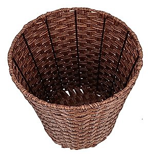 Zerodeko Wicker Laundry Hamper Round Rattan Woven Laundry Basket Dirty Clothes Hamper Decorative Wastepaper Storage Basket for Laundry Room Bathroom Bedroom Coffee