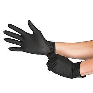 Salon Supply Co Nitrile Gloves - Rubber Hair Dye Gloves - 20 Pack (10 sets of 2) - Reusable Gloves for Hair Coloring - Hair Color Gloves - Black Gloves Disposable Latex-Free Powder-Free (Small)