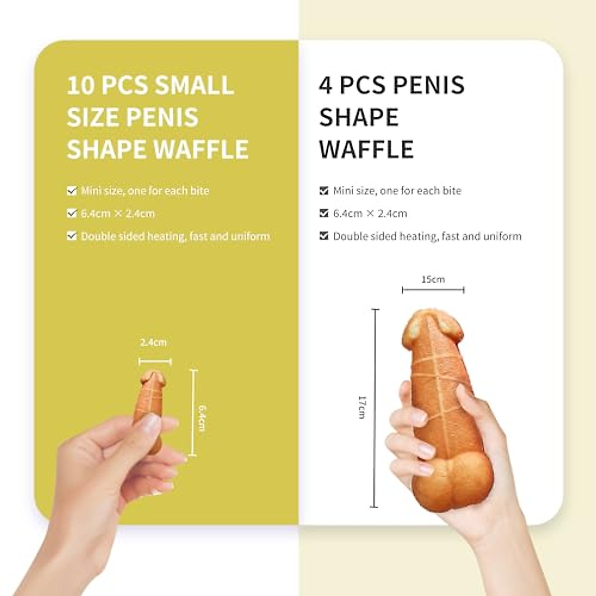 Vaseni Commercial Strange Shape Waffle Maker Machine, 4 PCS Non Stick Electric Waffle Iron, Hot Dog Baker, Waffle Iron Baking Machine, Pancake Maker, Waffle Ovens 1550W 110V