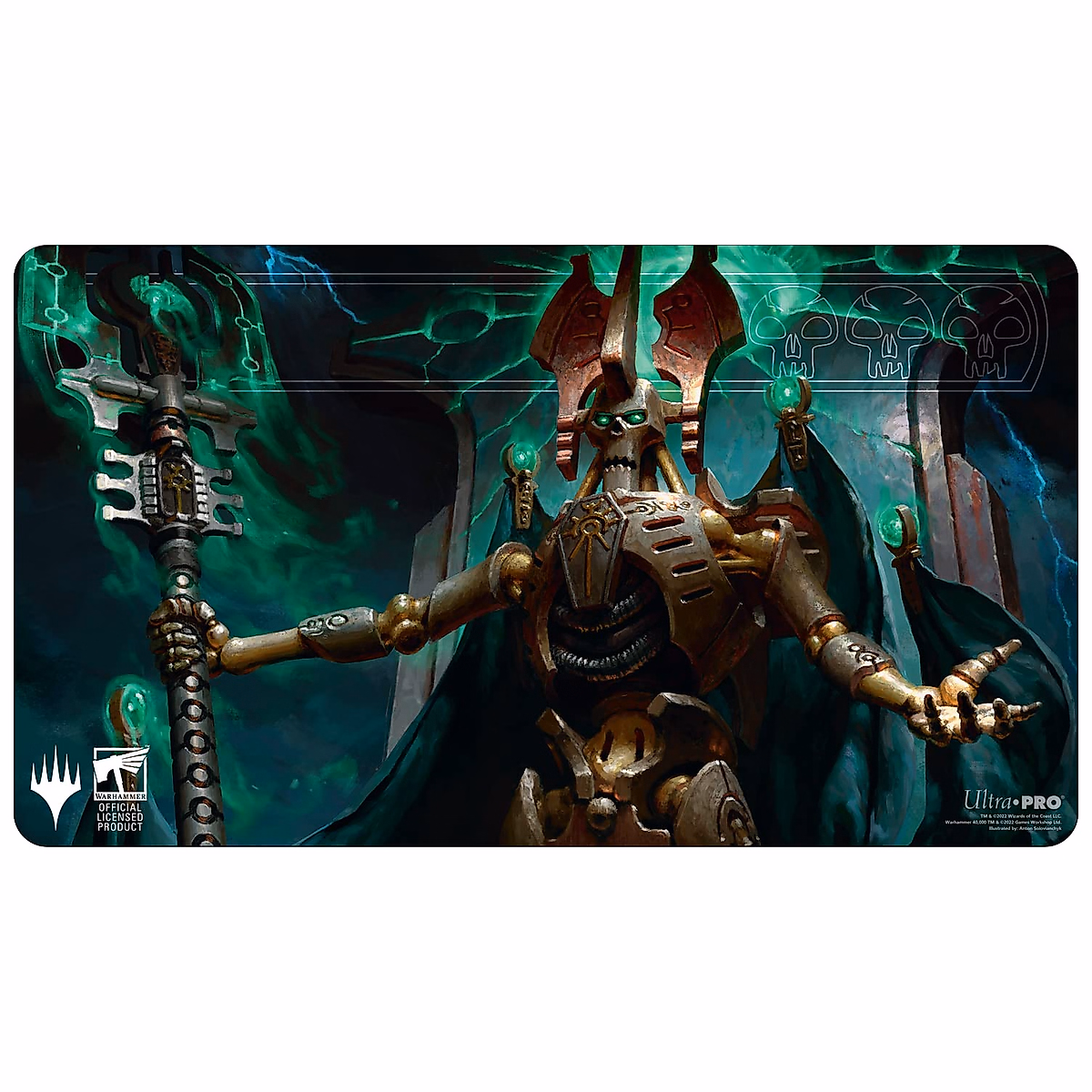 Ultra Pro - Magic: The Gathering Warhammer 40K Commander Playmat (Szarekh, The Silent King) - Card Playmat Great for Card Games, Perfect for at Home Use As a Mousepad for PC or Desk Mat
