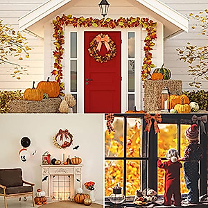 8 Rolls 32 Yards Fall Theme Ribbon Thanksgiving Wired Edge Ribbon Wrapping Ribbon Roll Autumn Decorative Ribbon for Autumn Harvest Thanksgiving Wreath Decoration (Buffalo Plaid Pattern)