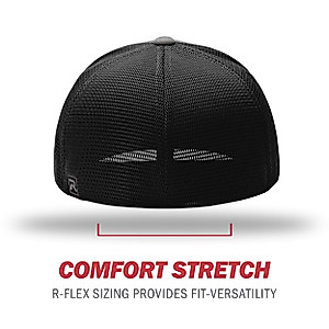 Richardson Unisex 172 Trucker Pulse Sportmesh R-Flex Baseball Cap, Split Charcoal/Black, Large/X-Large