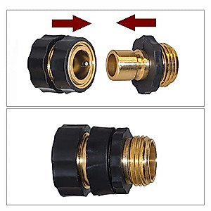 NEROSUN 3/4 Inch Garden Hose Quick Connector, 6 Set Male and Female Quick Connect Garden Hose Fittings