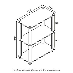 Furinno Turn-S-Tube 3-Tier Compact Multipurpose Shelf 2-Pack Americano/Black