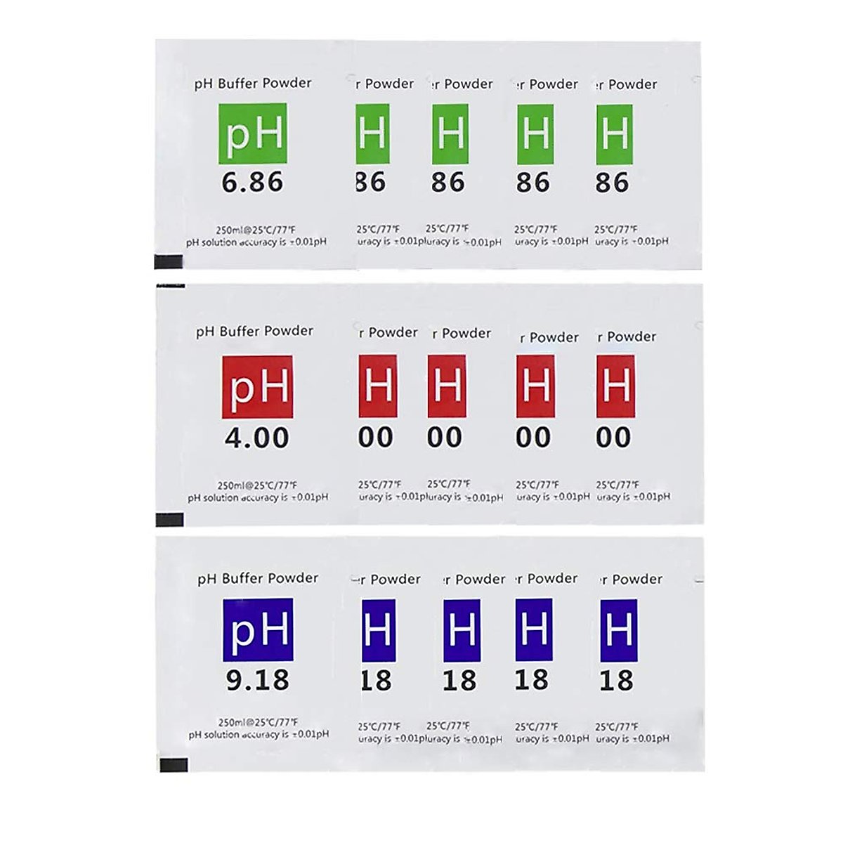 Nynelly 15pcs pH Meter Buffer Solution Powder for Precise and Easy for Precise pH Calibration Powder Solution 4.00,6.86,9.18