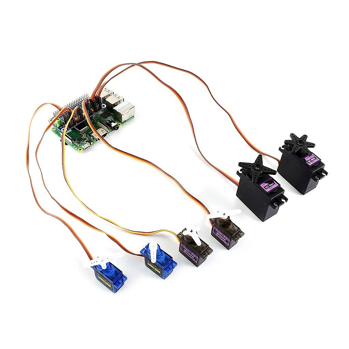 Servo Driver HAT Board for Raspberry Pi Zero/Zero W/Zero WH/2B/3B/3B+ 16-Channel Servo/PWM Outputs with I2C Interface Used for Controlling Robotic Arm or Hexapod Walker