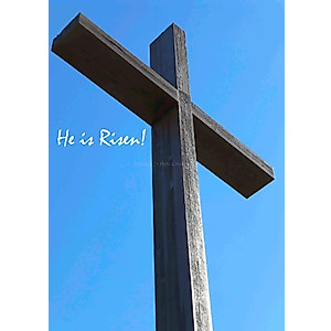 Cross Photo Christian Wall Art Fine Art Print He is Risen Easter Gift Blue Grey Black and White Home Decor Minimalist Photography 5x7 8x12 12x18 16x24 20x30