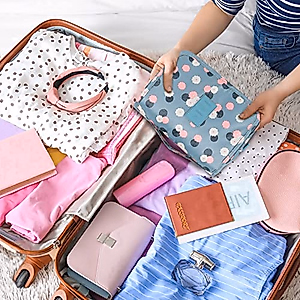 Pengxiaomei Toiletry Bag, Waterproof Hanging Cosmetic Bag Portable Travel Makeup Pouch Multifunction Handle Travel Toiletry Bag Organizer with Hook for Women Girls(Blue)