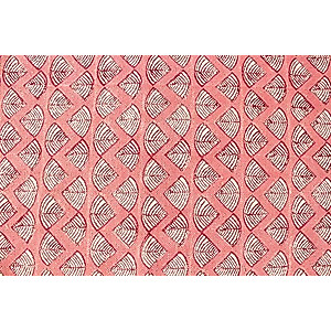 Casavani Indian Handmade Cotton Dhurrie Bordered Pink & Beige Area Rug Boho Kilim Flat Weave Rug Indoor Hall Room Decor Carpet Throw Rugs for Bedroom Living Room Bathroom Balcony 3x10 Feet Runner