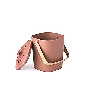 Bamboozle Kitchen Compost Bin – Indoor Countertop Food Composter, Made of Sustainable Bamboo Fiber | Terracotta Color