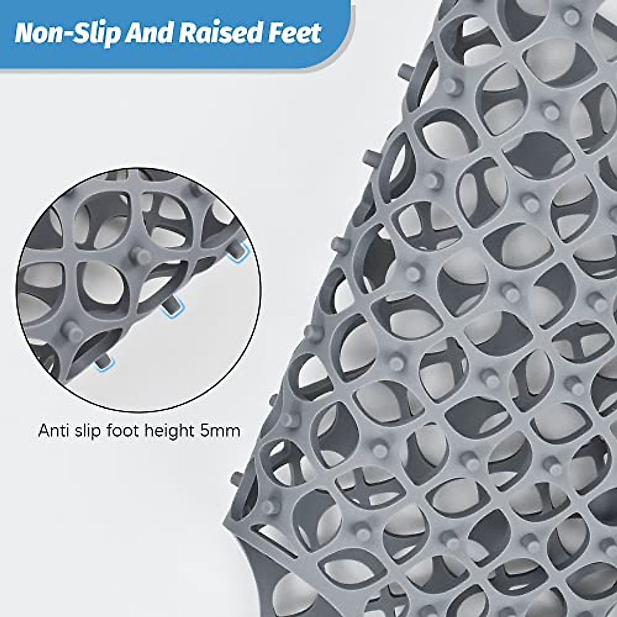 Finphoon Sink Protectors for Kitchen Sink，Kitchen Sink Mats, 2pcs 13.8'' X 11.4'' Sink Mats for Bottom of Kitchen Sink, Heat-Resistant Silicone Sink Protector for Side Drain