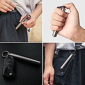 TISUR Titanium Portable Toothpick Holder Box, Pocket Waterproof Case Toothpicks Container with Keychain for Outdoor Picnic and Camping