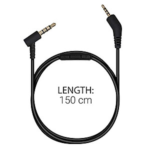 kwmobile Headphone Cable for Bose Quietcomfort 3-150cm Replacement Cord with Microphone + Volume Control - Black