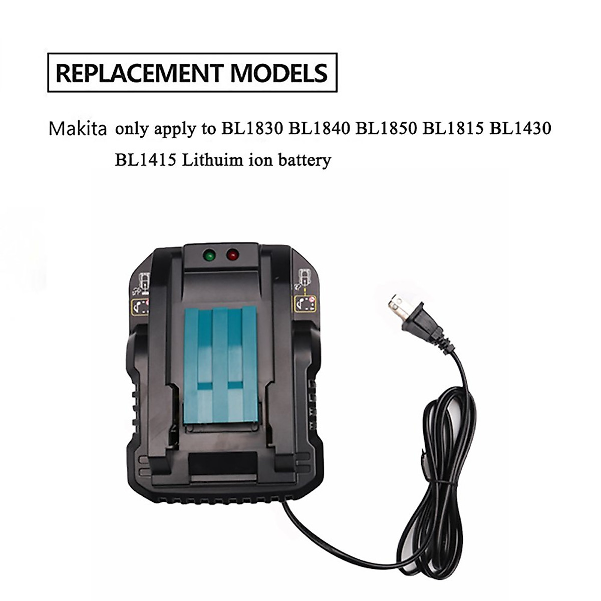 4A DC18RC Li-Ion Battery Charger for Makita 14.4V &18V Lithium-Ion Battery Power Supply for BL1830 BL1840 BL1850 BL1815 BL1430 Power Tools (4A)