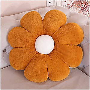 LANFIRE Flower Throw Pillows Plush Cushion Standard Pillows Patio Furniture Cushions Home Chair Pads (50 CM, Brown White)