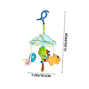 Hohopeti 5pcs Animal Mobile Bed Cartoon Decoration Rattle Infant Rattles Baby Toy for Toys Development Blue Nursery Car Chime Crib Boys Early Newborn Wind Cradle Ster Dangling Hanging