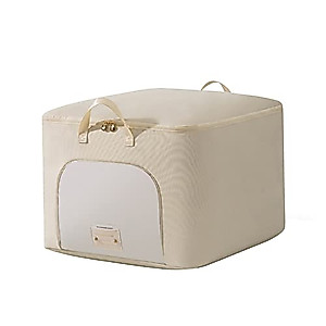 Large Capacity Storage Bag OrganizerUnder Bed Storage Containers with Handle Foldable Storage Bag Storage Bucket for Blanket Bedding Clothes Comforters (50cm, Solid Color)