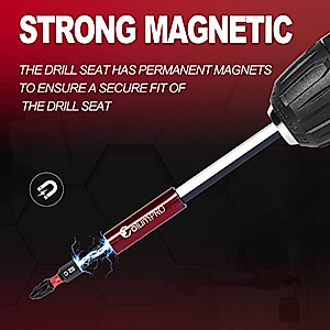 ColumPRO 6PCS Strong Magnetic Drill Bit Extension Holder for Impact Driver,1/4" Hex Shank S2 Steel Magnetic Screwdriver Extension,Straight Without Bending Drill Bit Extender,2, 4, 6-inch Extensions