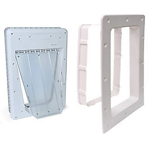 PetSafe Electronic SmartDoor, White, Large and PetSafe Wall Install Kit for PetSafe Electronic SmartDoor, Large, White Bundle