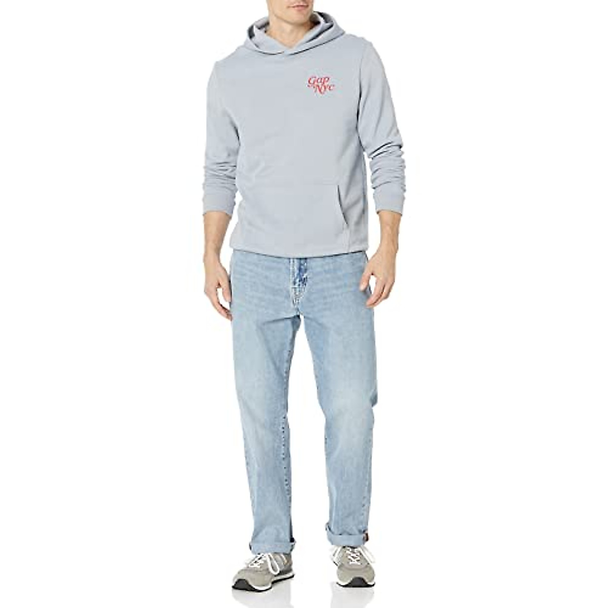 GAP Mens Original Straight Fit Jeans, Light Wash, 32W x 32L US