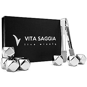 Set of 8 Whiskey Stones, Diamond Shaped Reusable Ice Cubes, Gifts for Christmas Stocking Stuffers, for Men Dad, Unique Ideas for Birthday for Boyfriend Him Cool Gadgets for Husband Grandpa Brother