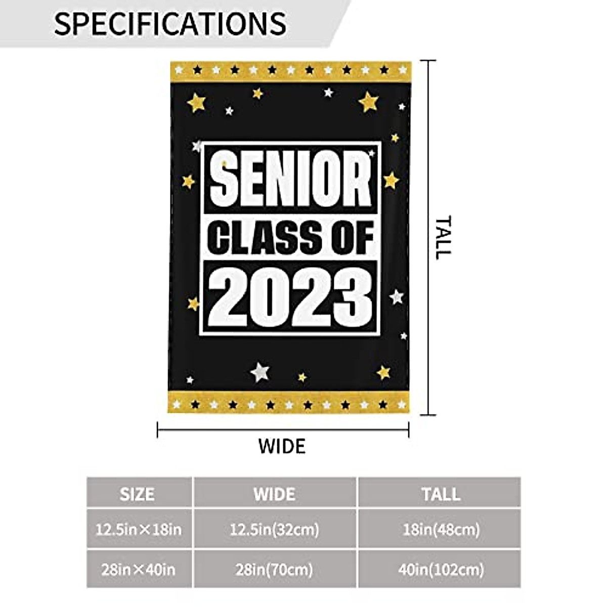 Senior 2023 Flag Senior Class Of 2023 Flag, Senior Class Of 2023 Garden Flag Funny Garden Flag 12x18 Double Sided House Flag For Yard