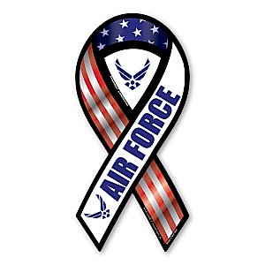 Air Force Red, White, and Blue 2-in-1 Ribbon Magnet by Magnet America is 8" x 3.875" Made for Vehicles and Refrigerators
