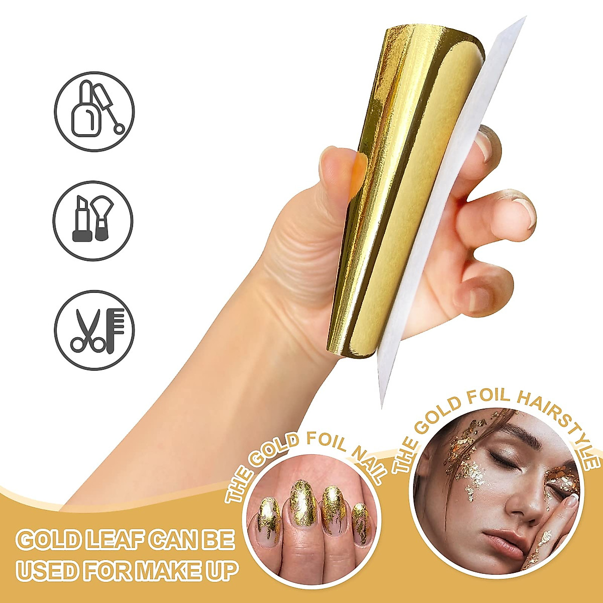 200pcs BUBIMON Imitation Rose Silver Gold Leaf Sheets Gold Foils Sheets Nail Foil for Paint, Resin, Nails, Jewelry, Slime, Arts, Gilding Crafting, Decoration, Sculpture, Furniture