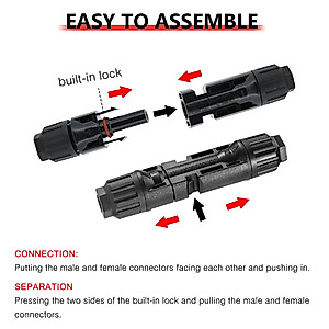 KEDAKEJI 20PCS with 2pcs spanners Solar Connectors with Spanners Solar Panel Cable Connectors 10 Pairs Male/Female