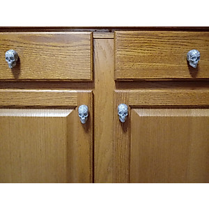 Silver Glitter Skull Door Knobs Drawer Knobs (Set of 2)