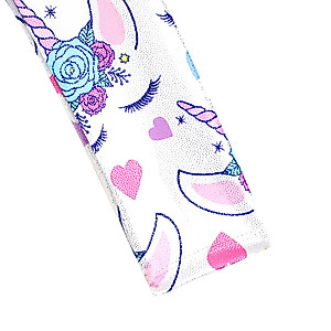 Leotard for Girls Gymnastics 5t 5/6 Long Sleeve White Unicorn Long Sleeves Floral Flower Tumbling Outfits Bodysuits Unitard Sparkle Horse