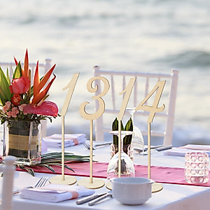 Becho 1-10 Wedding Table Numbers 9" Tall Wooden Table Numbers Tabletop Signs for Wedding, Party, Home Decoration, Rustic Receptions, Banquets, Cafés, Restaurants, Hotels. Grade Extra Thick Heavy Duty Wood