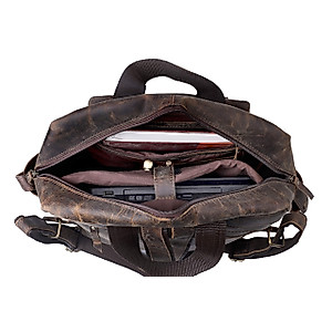 Ruzioon Vintage Buffalo Leather Backpack Multi Pockets Travel Bag for Men/Women