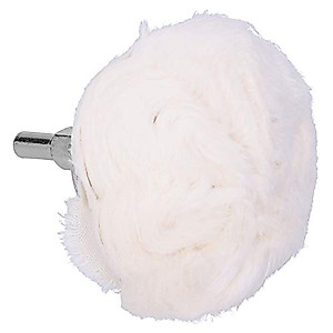 White Cloth Polishing Wheel, Mushroom Type Polishing Buffing Wheel with Handle Cotton Polished Grinding Tools for Drill Buffer Attachment(75mm)