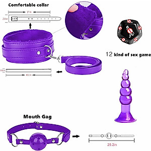 BDSM Restraints Sex Toys 15 Pcs for Couples Bondage Kits Fetish Bed Restraints Set for Beginners SM Adult Games Spanking Paddle Purple