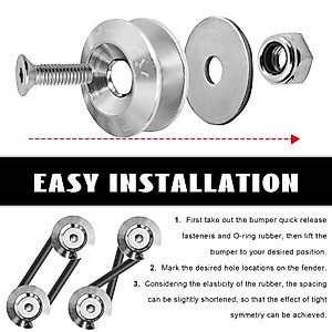 NTNEV Bumper Quick Release Fasteners Kit, Quick Release Trunk Front Rear Bumper, Universal Car Bumper Trunk Fender Hatch Lid (Silver)