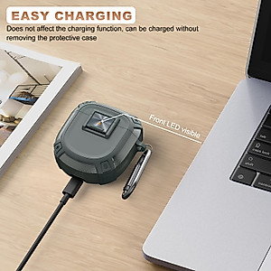 Secure Lock Bose QuietComfort Earbuds II Case(2022)&QuietComfort Ultra Case (2023),WQNIDE Shockproof Protective Bose Earbuds 2 Case Cover for Bose QC II Accessories with Carabiner&Lanyard (Grey)