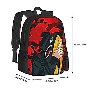 Unisex Cartoon Backpack, Fashion 3d Printing Oxford Laptop Bags, 16.5 Inches High Capacity With Pencil Case