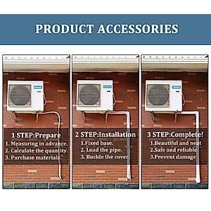 LyPrem 16.5Ft Mini Split Line Set Cover 4" PVC Line Cover Kit for Mini Split and Central Air Conditioner & Heat Pump