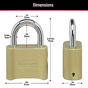 Master Lock Combination Lock, Indoor and Outdoor Padlock, Resettable Combination Locker Lock