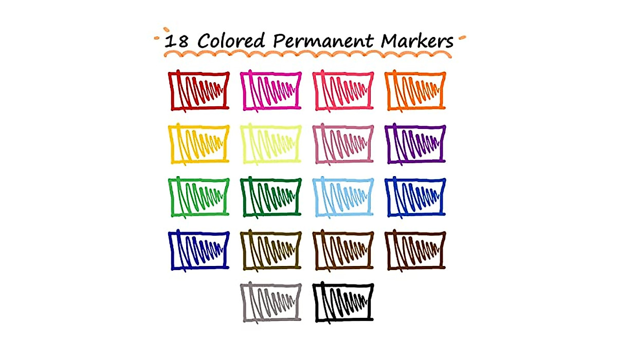Vitoler 18 Assorted Color Markers - Fine Point Art Set