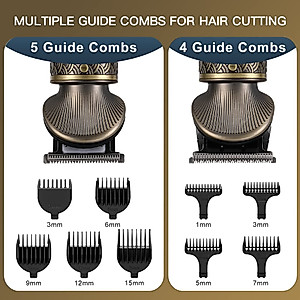 Scttomon Beard Trimmer Kit Professional Hair Clipper Trimmer Zero Gapped T-Blade Trimmer Electric Shaver Razor Nose Body Trimmer for Men Cordless Grooming Kit 7 in 1