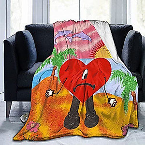 Bad Cute Bunny Throw Blanket Living Room Car Bedroom Warm Blankets Air Conditioning Blanket Fans Gifts 50"X40"