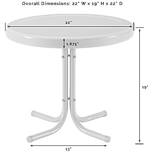 Crosley Furniture Griffith Weather Resistant Retro Metal Outdoor Side Table for Patio, Deck, Porch, Key Lime